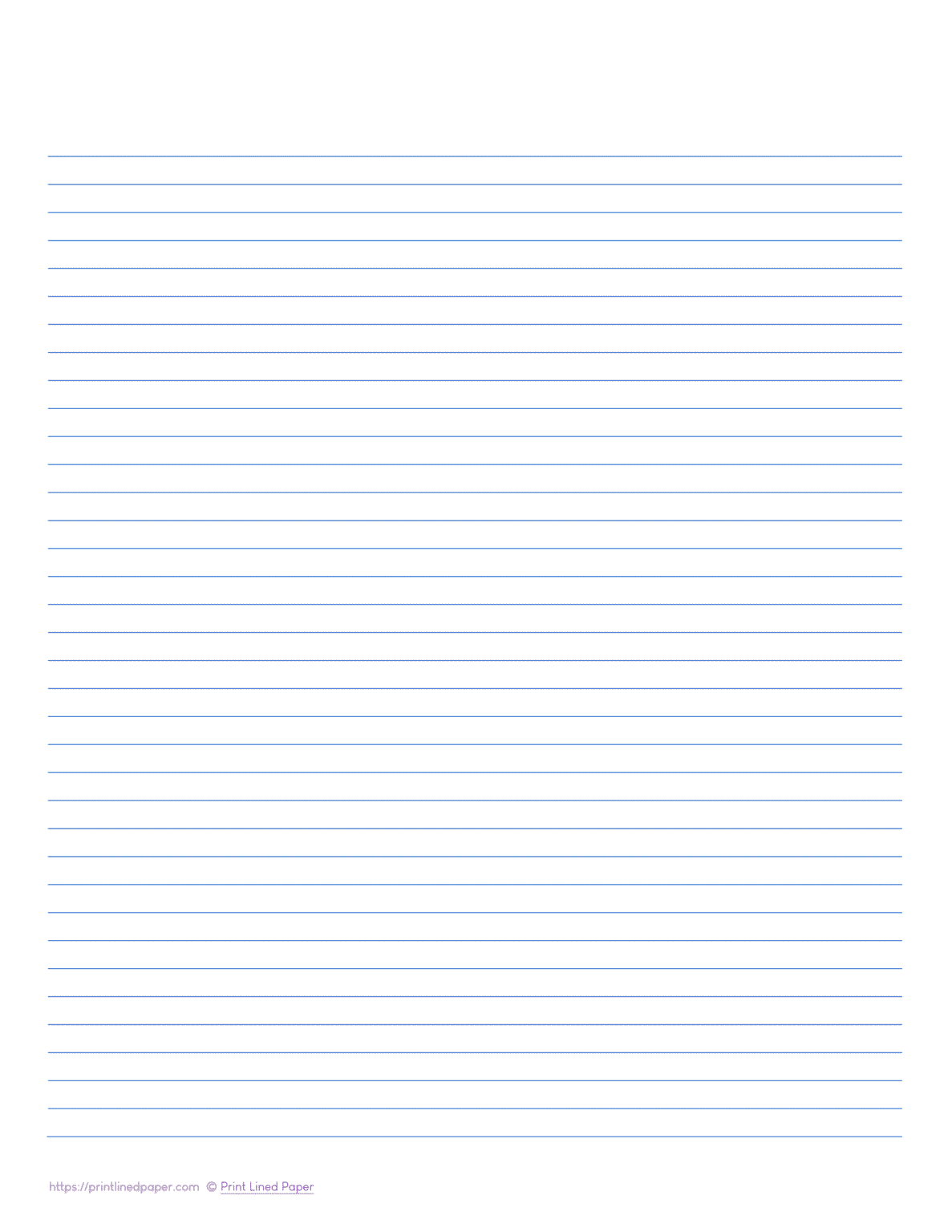 Narrow Ruled 0.25 Inch – No Vertical Lined Paper Printable