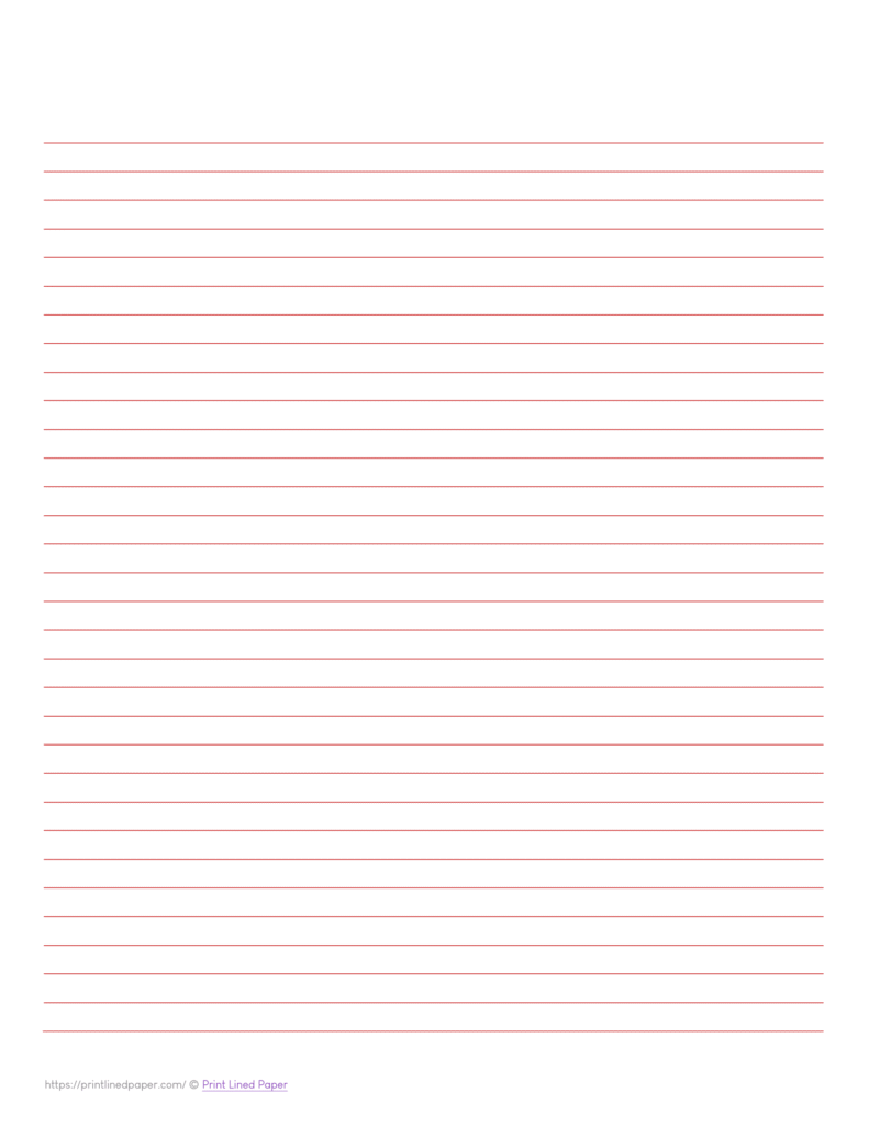 Lined Paper Template - No Vertical Line - College Ruled 7.1mm
